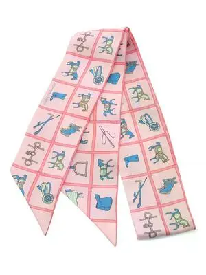 Hermès Graphic Ribbon Scarf - Pink