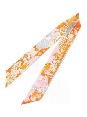 Hermès 2010s Bingata Ribbon Silk Scarf