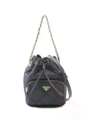 Prada 2010s Duet Quilted Bucket Bag