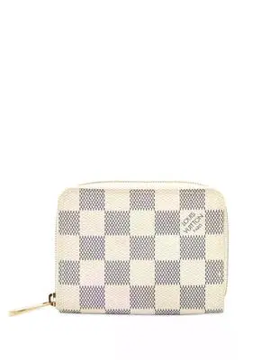 LOUIS VUITTON 2009 Damier Azur Zippy Purse Coin Pouch - White