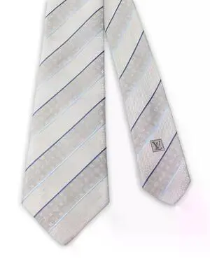 LOUIS VUITTON 2017 Monogram Striped Tie - Grey