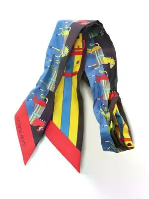 Hermès 2000s Rocabar Ribbon Scarf - Blue