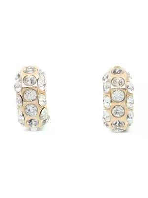 Dior 2010s Rhinestone Clip-on Earrings - Gold
