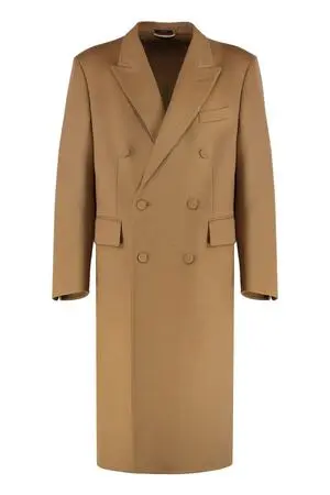 TOM FORD Double-Breasted Wool-Cashmere Coat - Brown