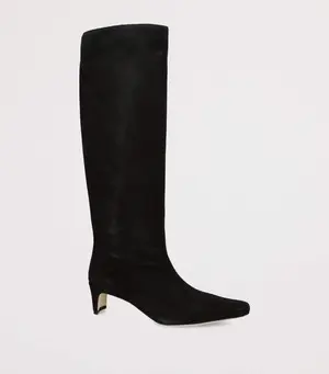 Staud Suede Wally Knee-high Boots - Black
