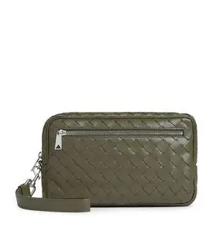Bottega Veneta Leather Intrecciato Pouch - Green