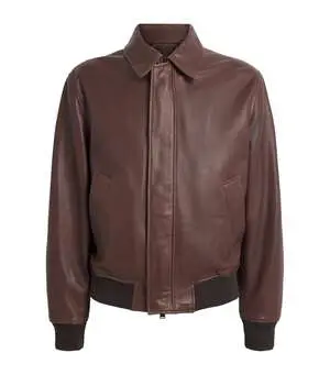 Simkhai Leather Bomber Jacket
