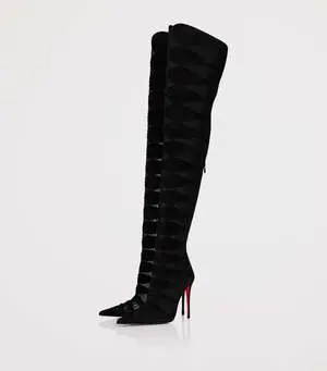 CHRISTIAN LOUBOUTIN Circus Max Suede-mesh Over-the-knee Boots