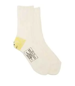 Kapital Rainbow Happy Socks - White