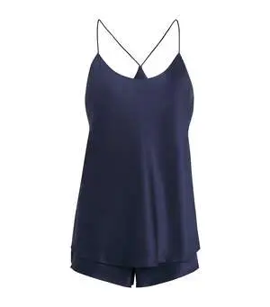 Olivia Von Halle Silk Bella Pyjama Set - Navy