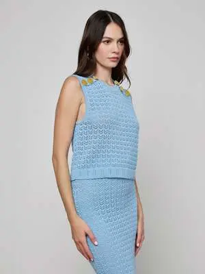 L'Agence Max Pointelle Knit Top