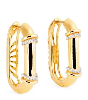 L'ATELIER NAWBAR Yellow And Diamond Buoy Lock Earrings - Gold