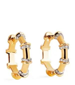 L'ATELIER NAWBAR Small Warrior N*93 Hoop Earrings - Gold