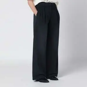 GOLDEN GOOSE Wide-leg Cotton Trousers - Black