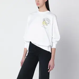GANNI Knit Top With Logo Print - White