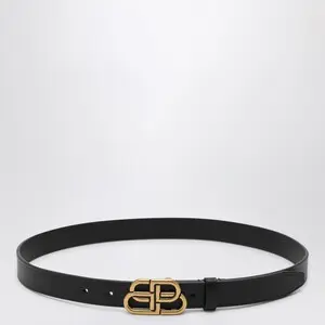 Balenciaga Leather Bb Belt - Black