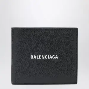 Balenciaga Horizontal Wallet With Logo - Black