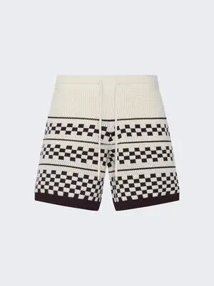 Amiri Checkered Mesh Shorts - Ivory