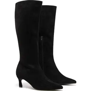 THERAPY AUSTRALIA Pointed Toe Tall Boots - Black Microsuede