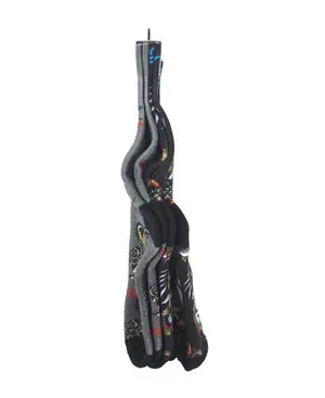 Ed Hardy Skull 360 Print Full Cushion Crew Socks 2 Pack - Black
