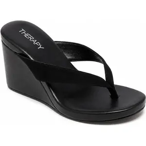 THERAPY AUSTRALIA Ren Wedge Sandal - Black Microsuede