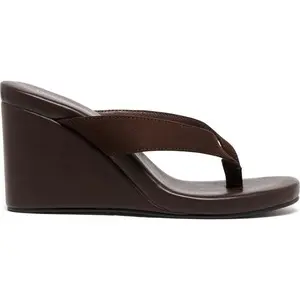 THERAPY AUSTRALIA Ren Wedge Sandal - Chocolate Microsuede