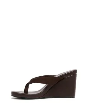 THERAPY AUSTRALIA Ren Wedge Sandal - Chocolate Microsuede
