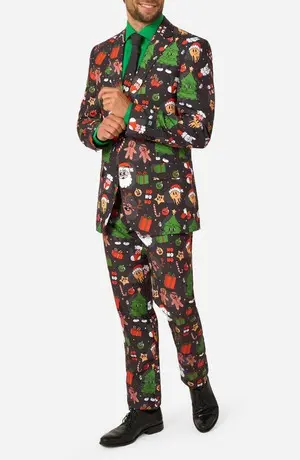 Opposuits Merry Jinglejoy Slim Fit Two-piece Suit & Tie Set