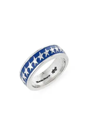 TWOJEYS All Round Icon Enamel Band Ring - Silver