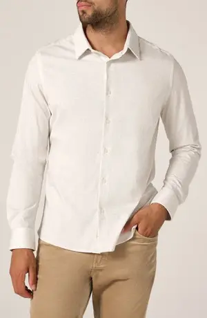 7 Diamonds Monty Performance Button-up Shirt - Natural