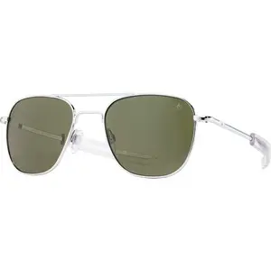 AMERICAN OPTICAL Original Pilot 57mm Aviator Sunglasses - Silver - Gyg-p