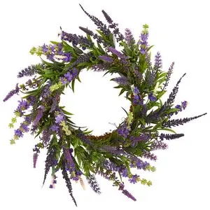 NEARLY NATURAL 18-in Lavender Wreath - Purple