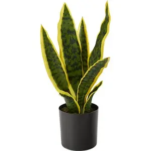 NEARLY NATURAL 14-in Artificial Sansevieria Snake Plant - Green