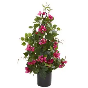 NEARLY NATURAL 24-in Bougainvillea Artificial Climbing Plant - Green/pink