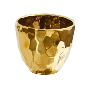 NEARLY NATURAL 6-in Designer Vase - Gold