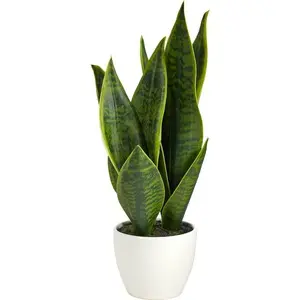 NEARLY NATURAL 16-in Artificial Sansevieria Snake Plant - Green