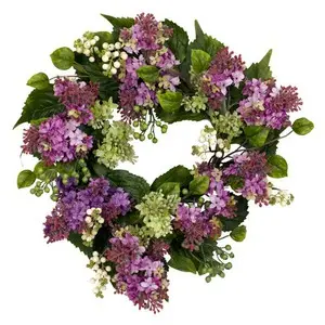 NEARLY NATURAL 20-in Hanel Lilac Wreath - Purple