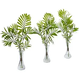 NEARLY NATURAL Mini Palm Artificial Plant In Vase - Green