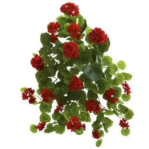 NEARLY NATURAL 26-in Geranium Artificial Plant - Red