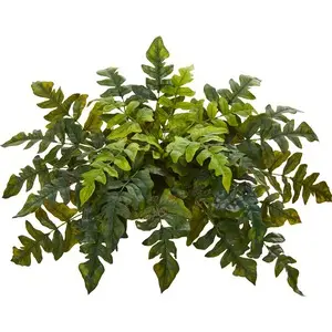 NEARLY NATURAL 32-in Holly Fern Artificial Ledge Plant - Green