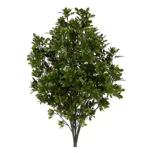 NEARLY NATURAL 2.5-ft Tea Leaf Artificial Plant Uv Resistant - Green