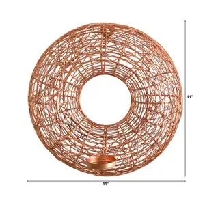 NEARLY NATURAL 11-in Wired Circle Wall Sconce Candle Holder