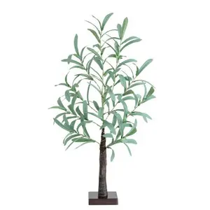 NEARLY NATURAL 2-ft Lighted Artificial Olive Tree With 60 Warm White Led Lights - Green