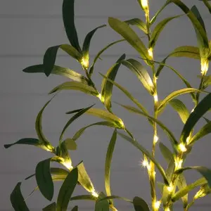 NEARLY NATURAL 2-ft Lighted Artificial Olive Tree With 60 Warm White Led Lights