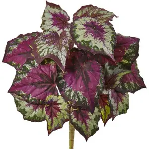 NEARLY NATURAL Wax Begonia Bush - Purple/green