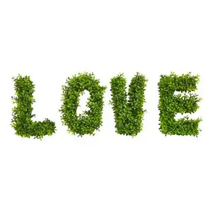 NEARLY NATURAL Love Boxwood Artificial Wall Decoration - Green