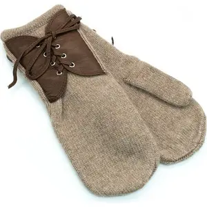 Portolano Mitten Gloves With Nappa Leather Details - Nile Brown/taupe