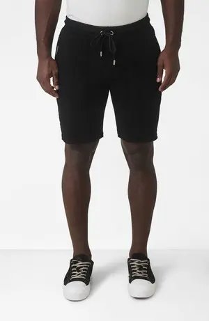 MAUVAIS Textured Stretch Slim Shorts - Black