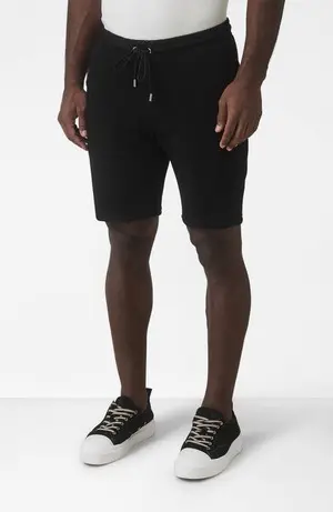 MAUVAIS Textured Stretch Slim Shorts - Black