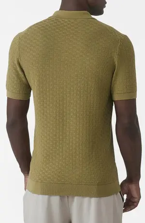MAUVAIS Nerano Slim Knit Polo - Medium Green